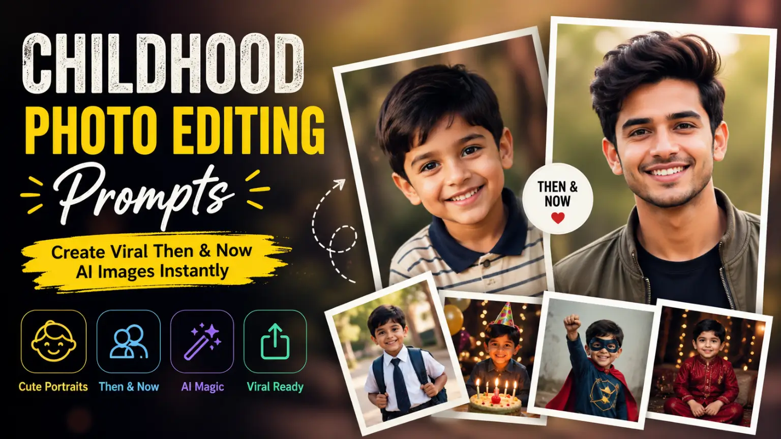 Childhood Photo Editing Prompts - Then & Now Photo Prompts