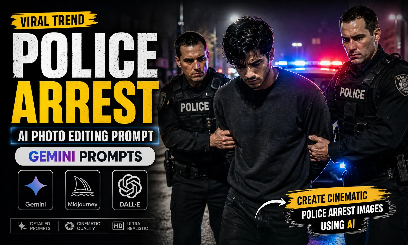 Police Arrest AI Photo Editing Prompt | Gemini Prompts